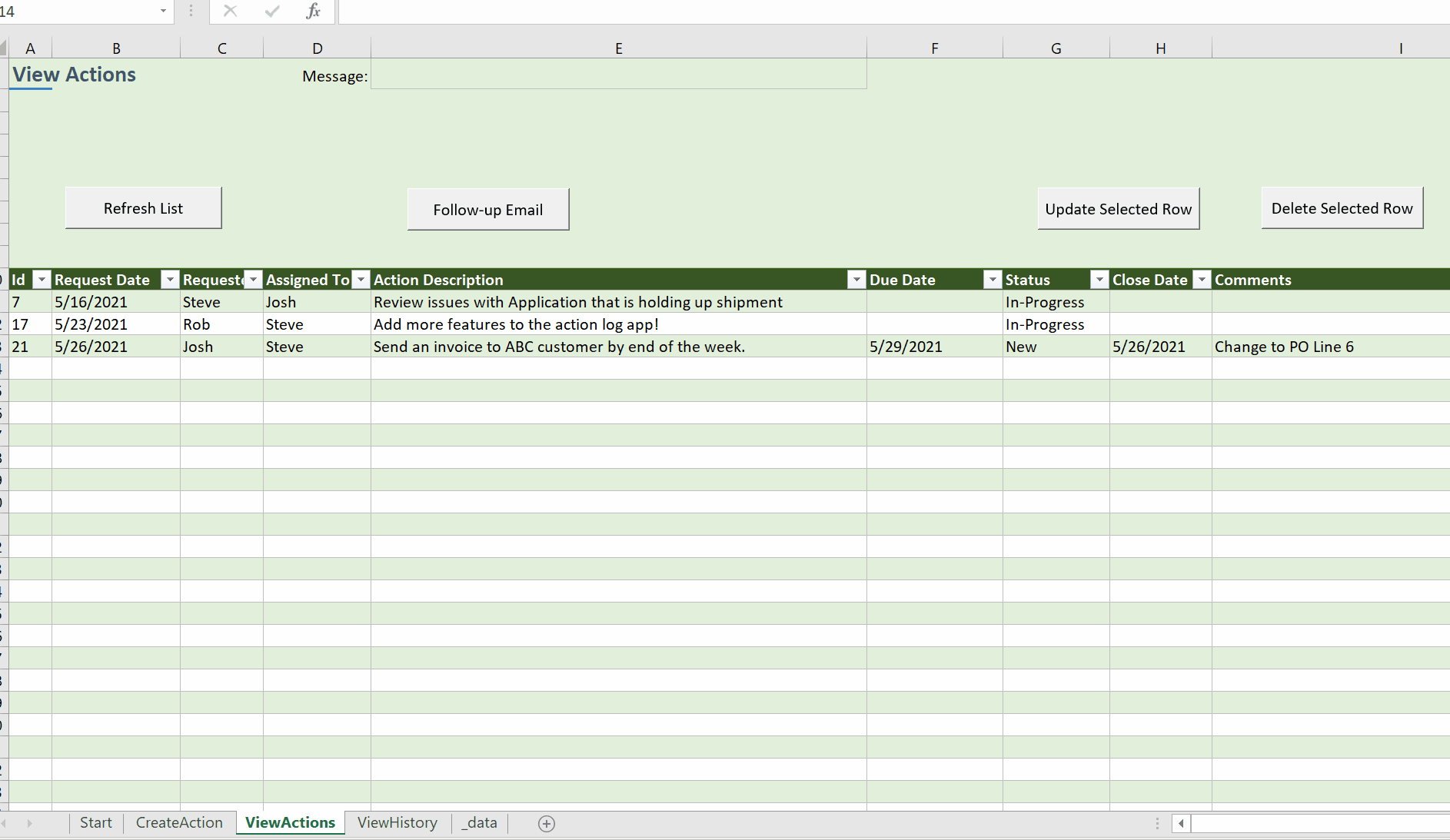 Excel - Automation - Stephen Tran Portfolio